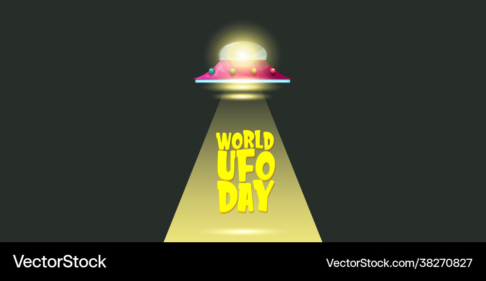 World ufo day horizontal banner with flying Vector Image