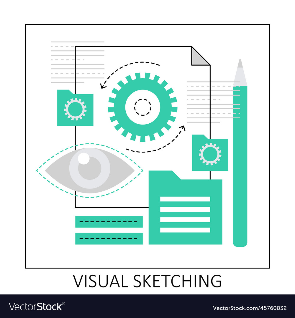 3d visual sketching Royalty Free Vector Image - VectorStock