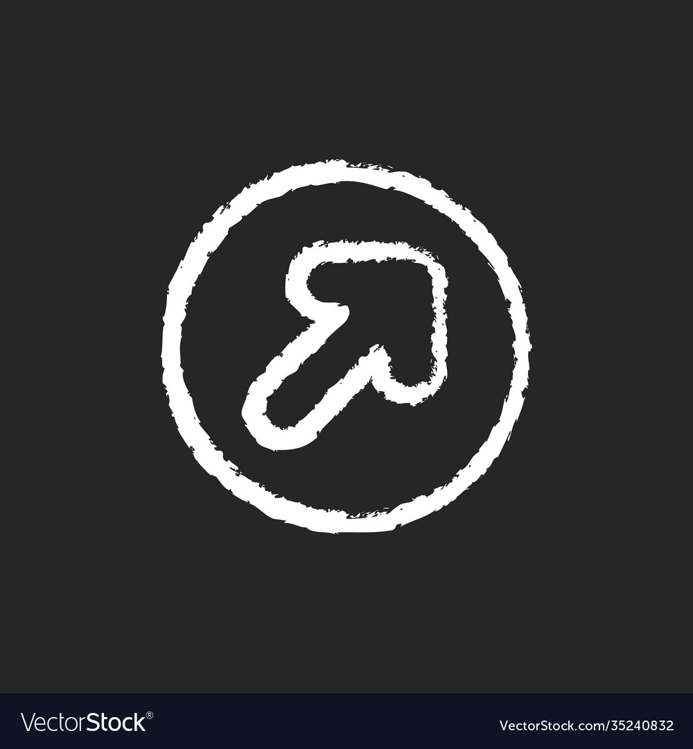 Arrow chalk white icon on black background Vector Image