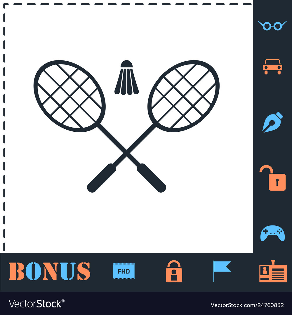 Badminton icon flat Royalty Free Vector Image - VectorStock