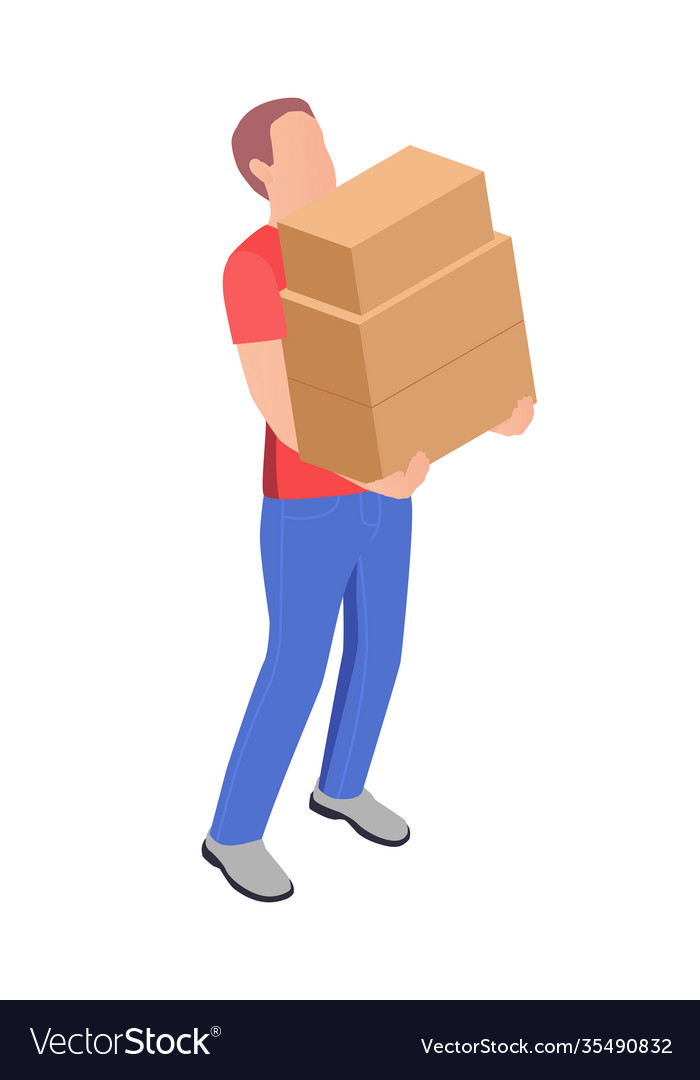 Carrying boxes Royalty Free Vector Image - VectorStock