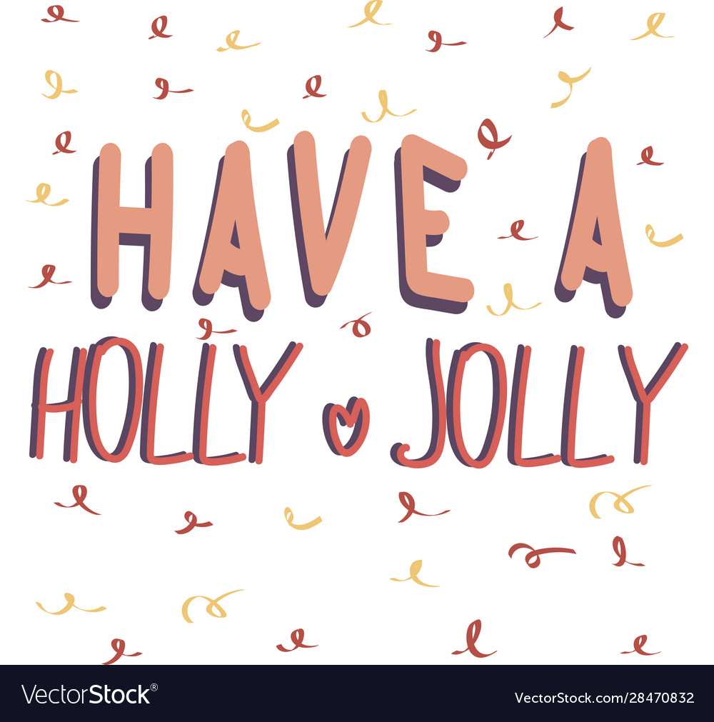 Cute lettering new year and xmas hand drawn Vector Image