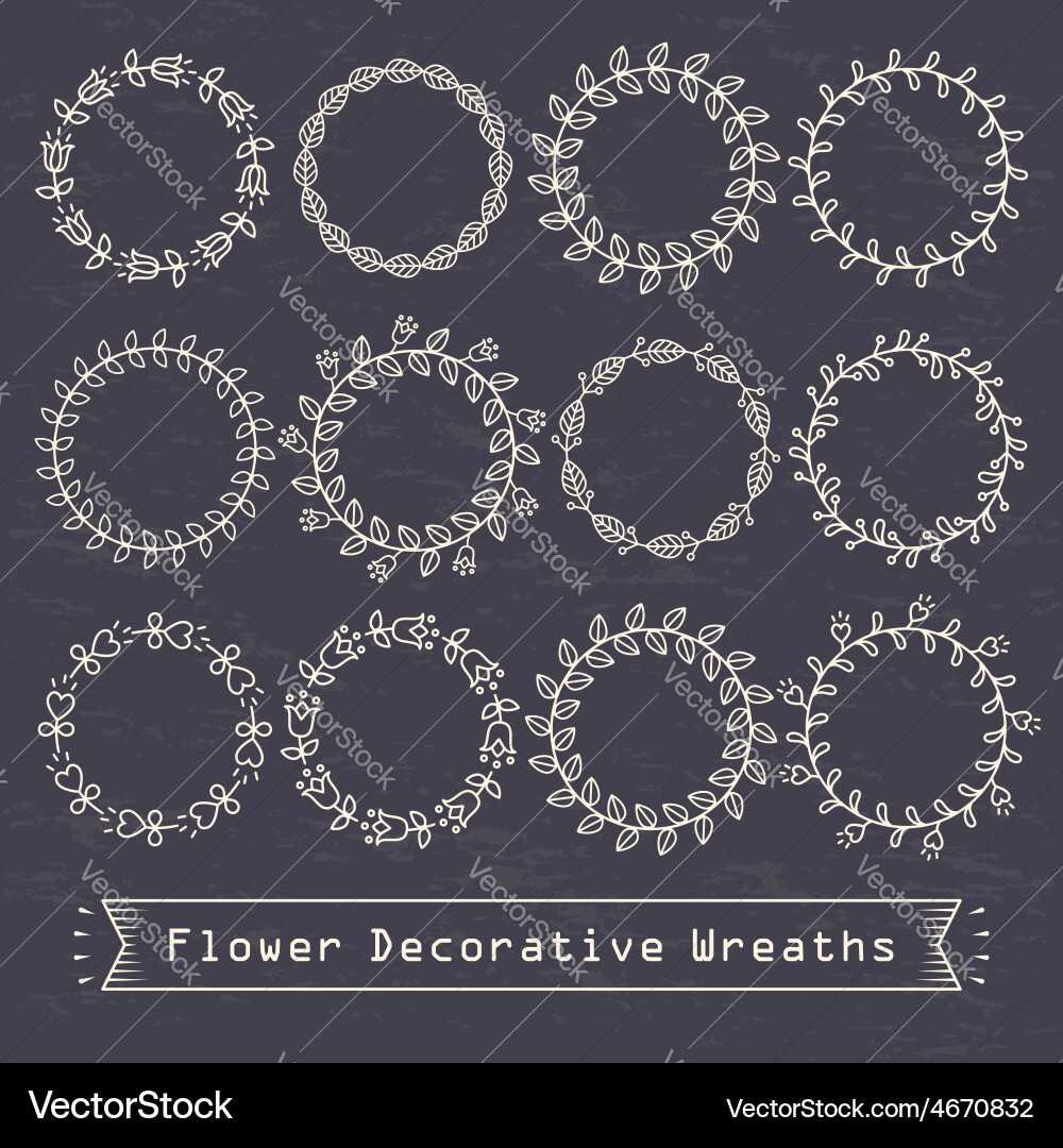 Flower decorative wreaths Royalty Free Vector Image