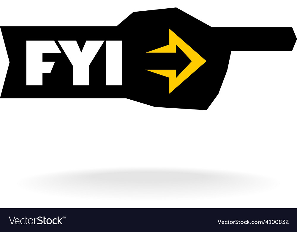 Fyi sign information pointer logo Royalty Free Vector Image