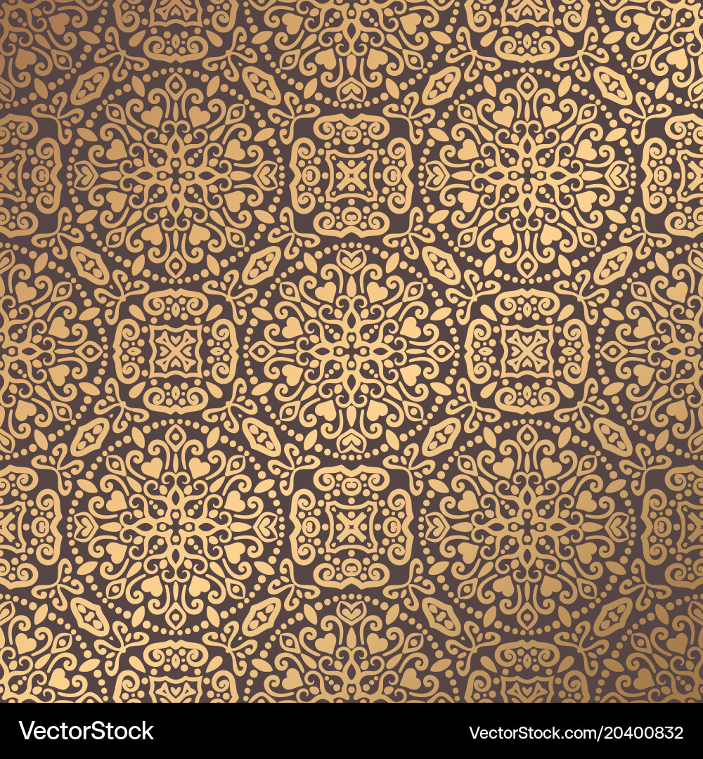 Golden arabesque pattern Royalty Free Vector Image