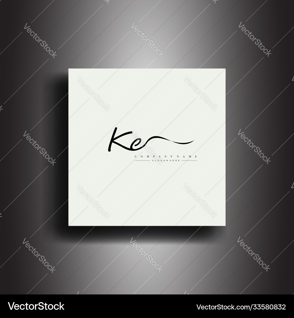 Kc signature style monogramcalligraphic lettering Vector Image
