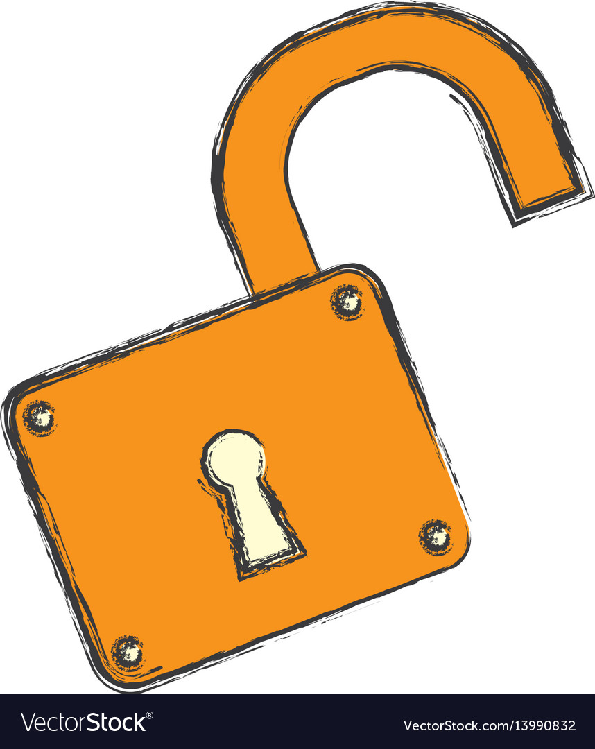 Padlock unlocked security object Royalty Free Vector Image