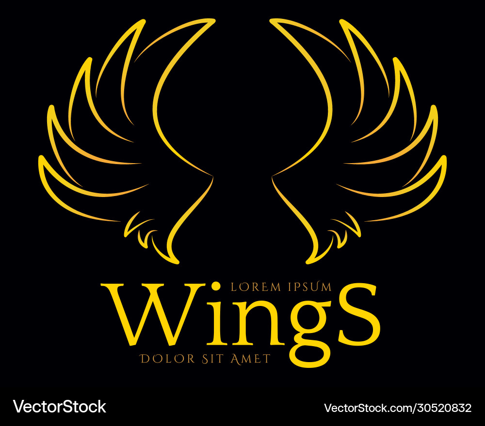 Winged emblem for your company wing silhouette Vector Image