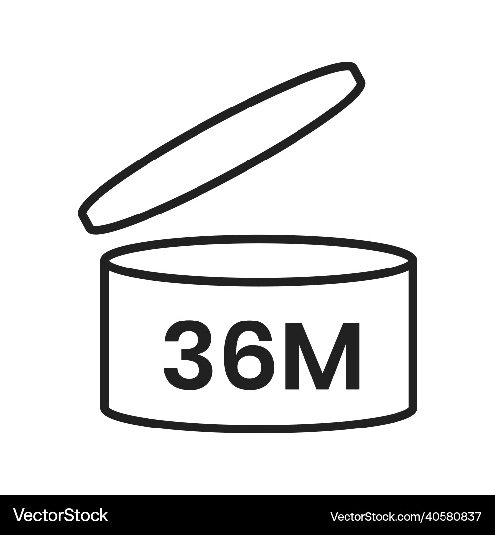 36m period after open icon sign flat style Vector Image
