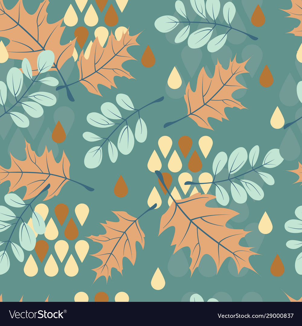 Abstract seamless pattern falling leaves Vector Image