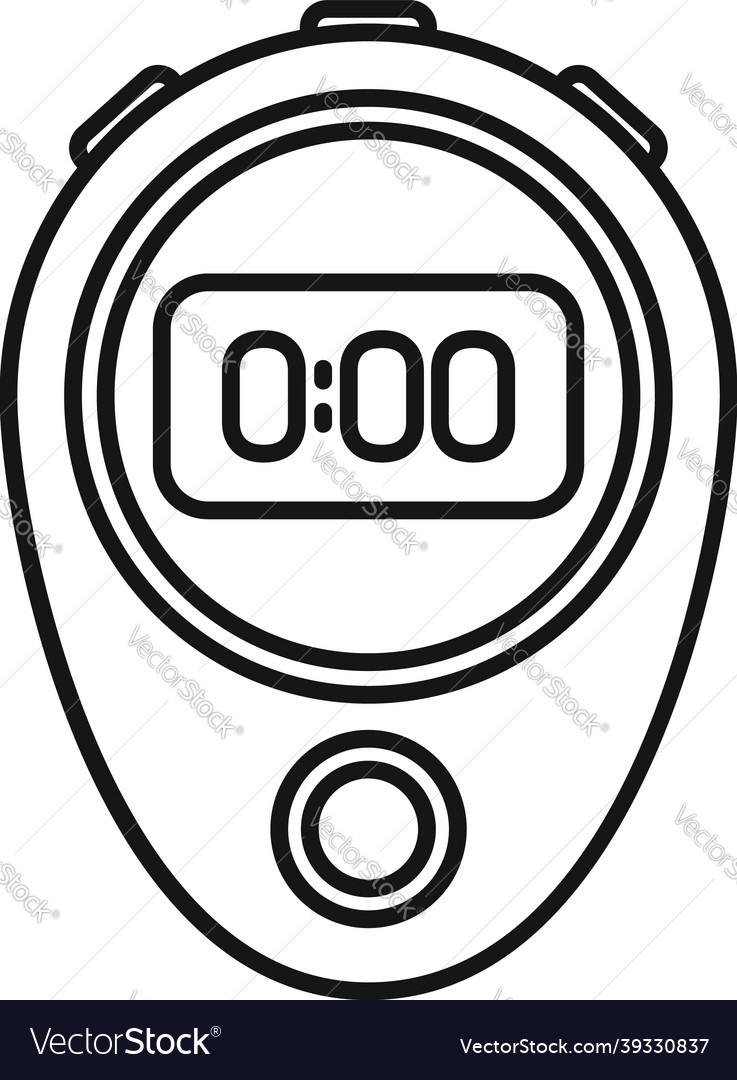 Countdown Timer Icon Outline Stopwatch Royalty Free Vector
