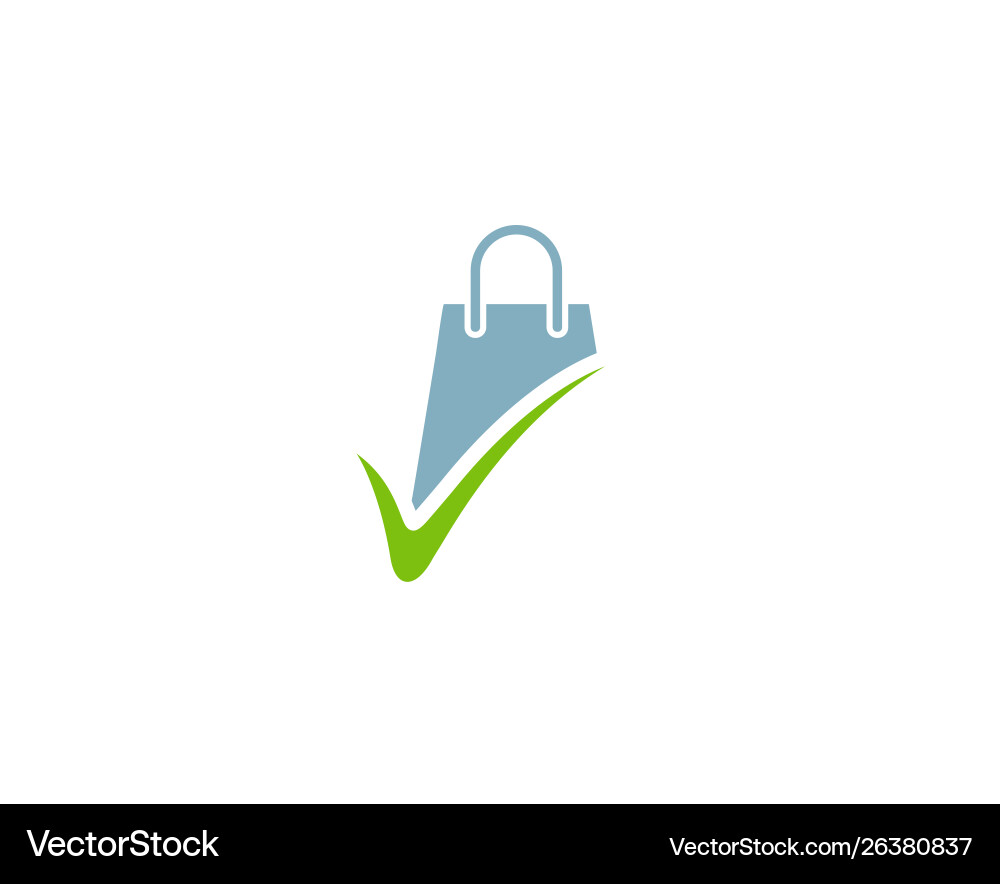 Creative shop bag check logo design symbol Vector Image