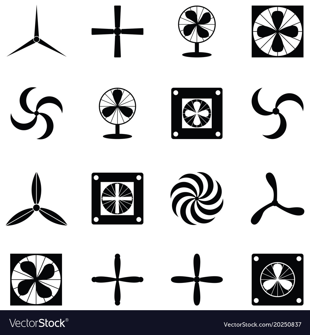 Fan icon set Royalty Free Vector Image - VectorStock
