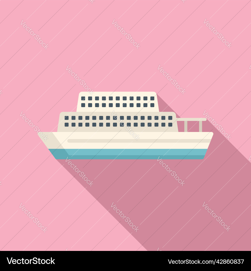 Ferry boat dock icon flat water sea Royalty Free Vector