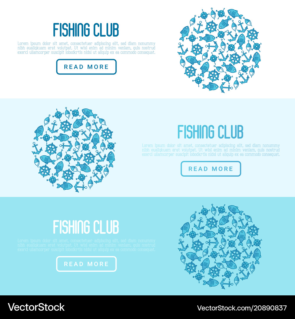 Fishing club concept in circle Royalty Free Vector Image