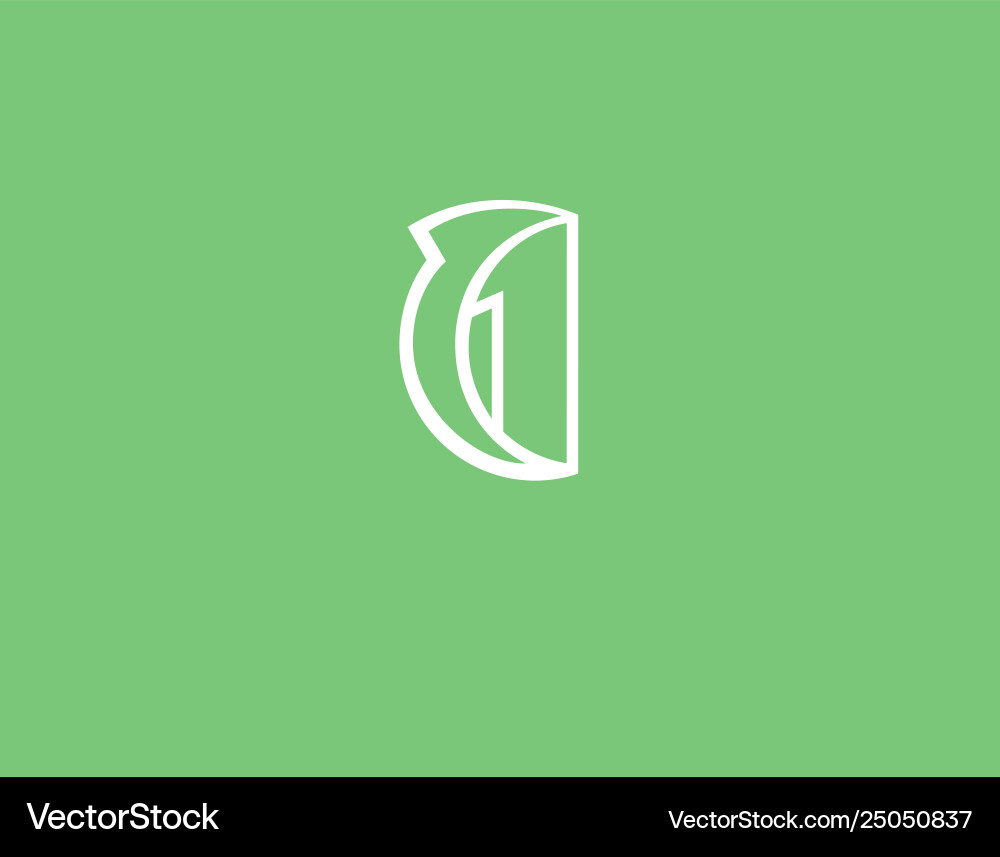 Geometric logo number 1 and arrow abstract Vector Image
