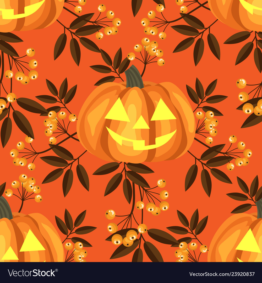 Halloween seamless pattern Royalty Free Vector Image