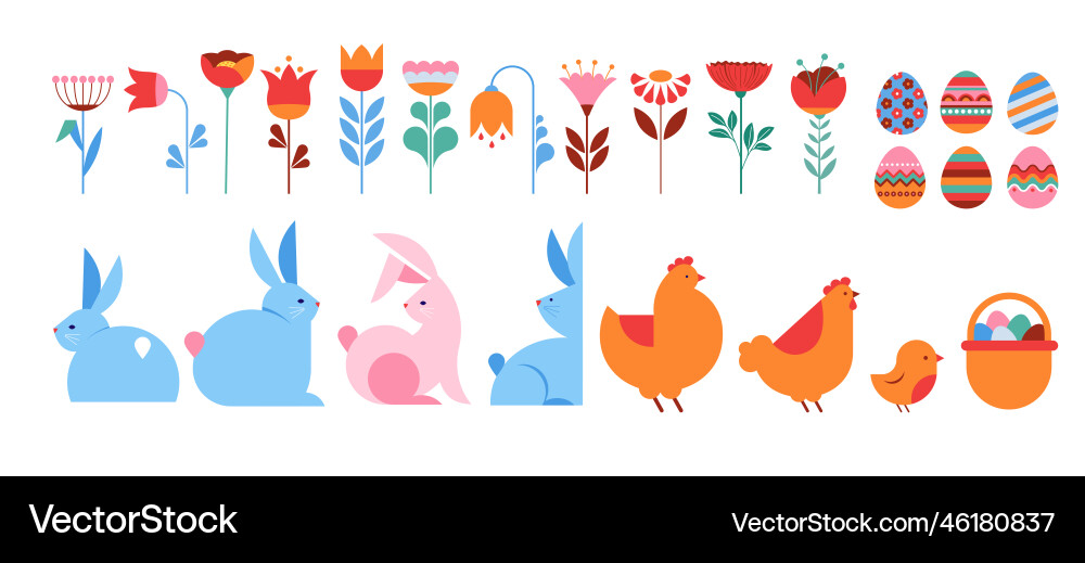 Happy easter decorated geometric style easter Vector Image