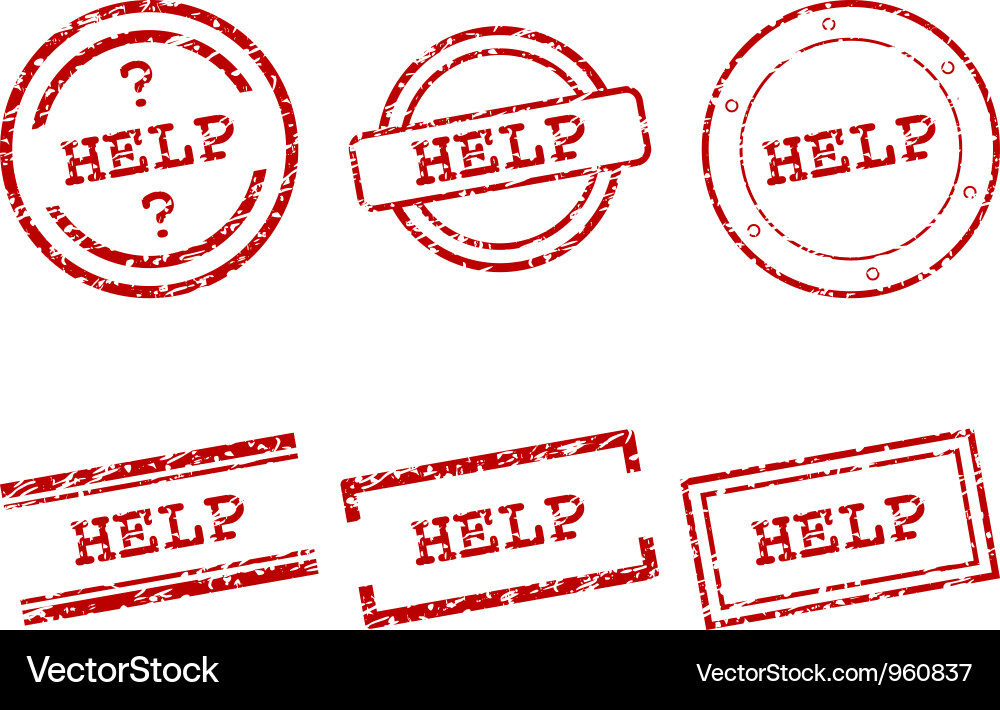 Help stamps Royalty Free Vector Image - VectorStock