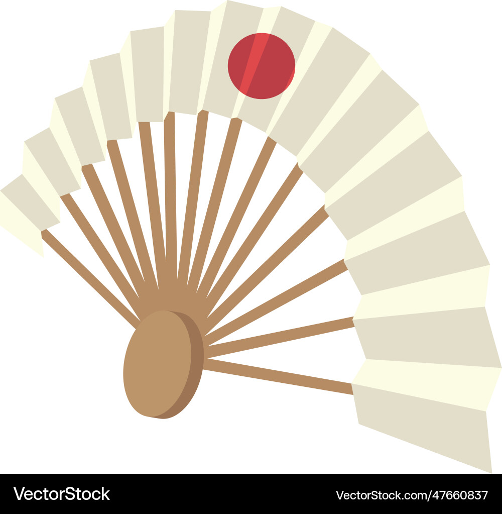 Isolated colored japanese hand fan Royalty Free Vector Image