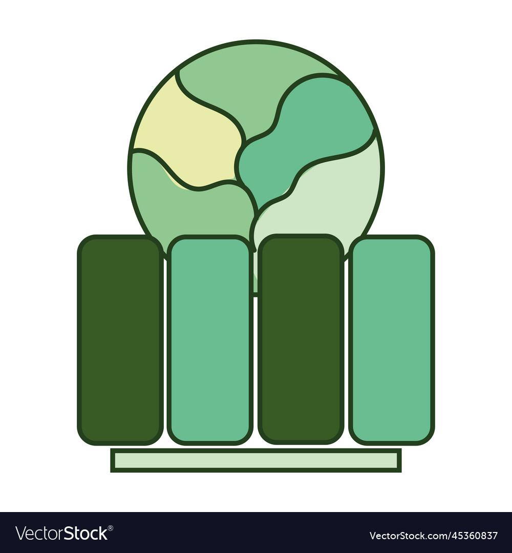 Isolated green earth globe planet icon flat design