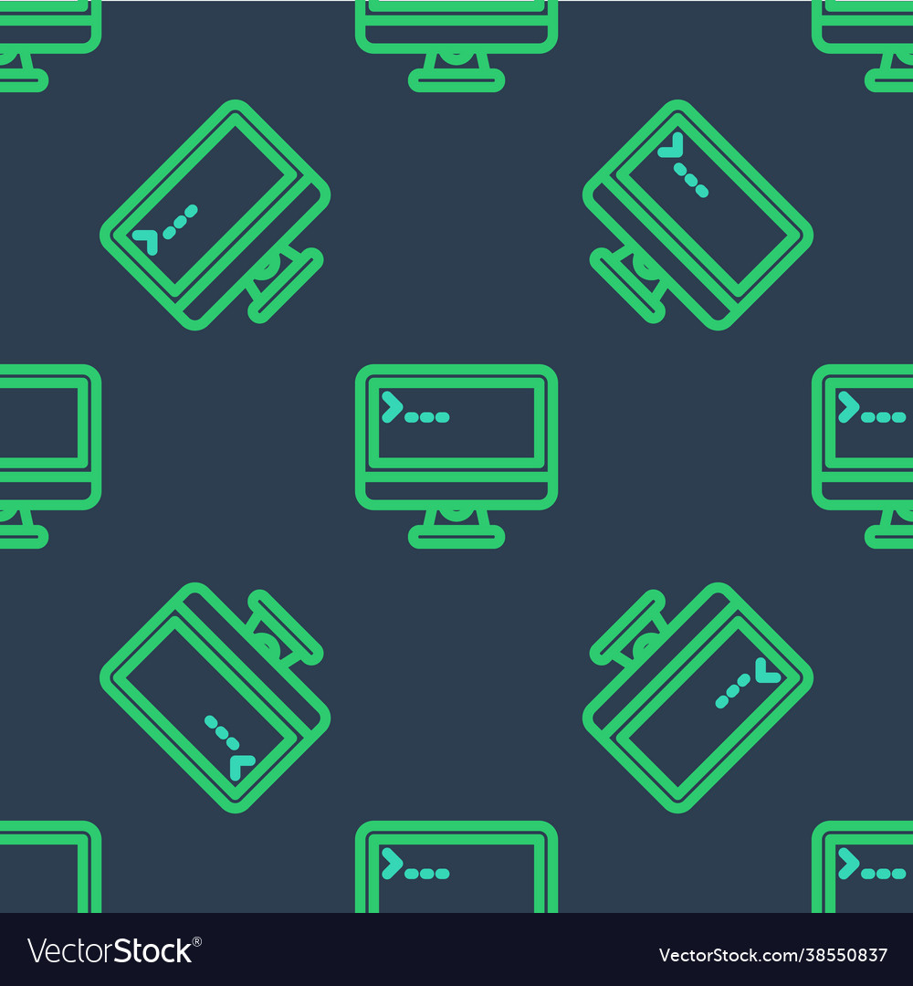 Line computer monitor screen icon isolated Vector Image