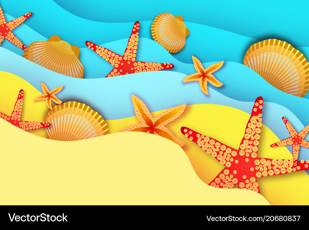 Origami clam mollusc shells summertime beautiful Vector Image