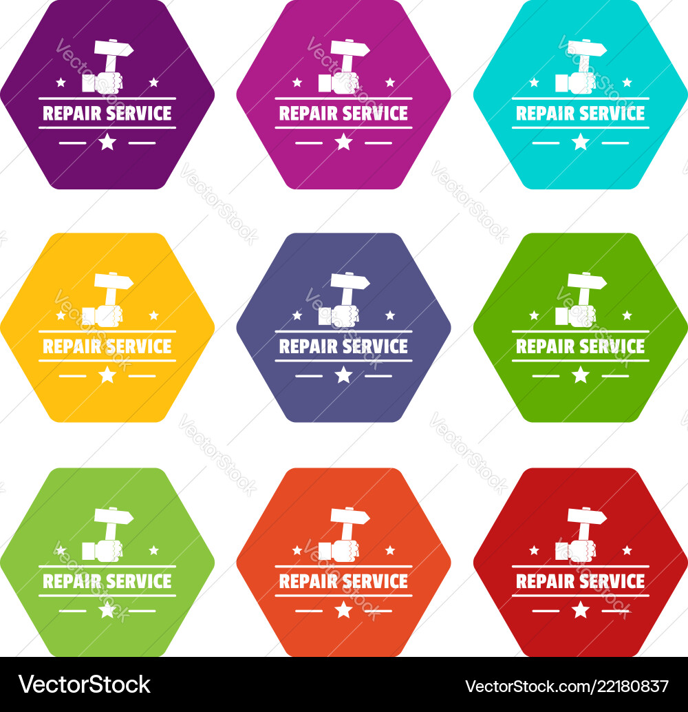 Repairman icons set 9 Royalty Free Vector Image