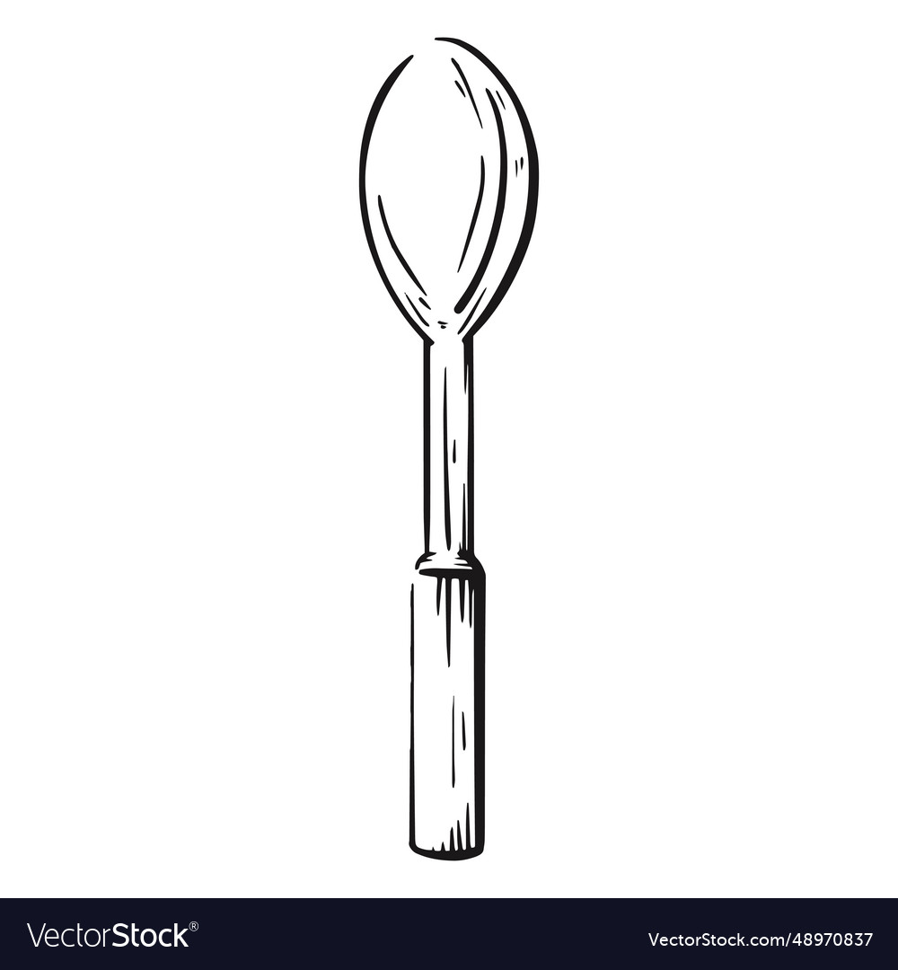 Serving spoon hand drawn Royalty Free Vector Image