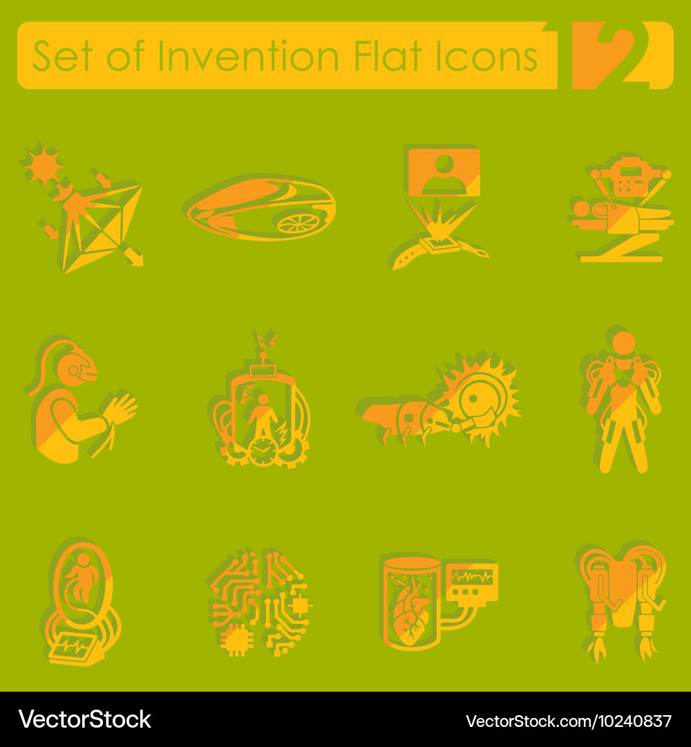 Set of invention icons Royalty Free Vector Image