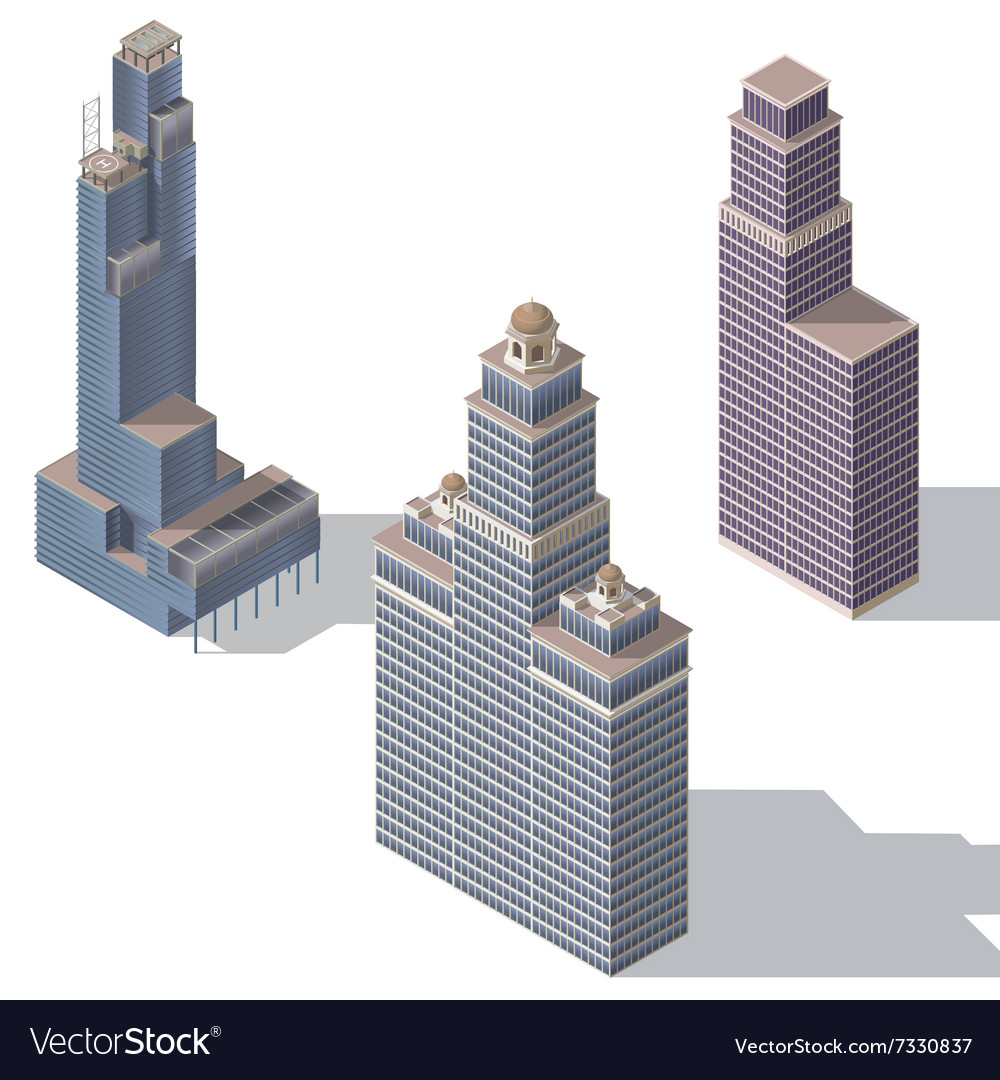 Skyscraper set 2 Royalty Free Vector Image - VectorStock