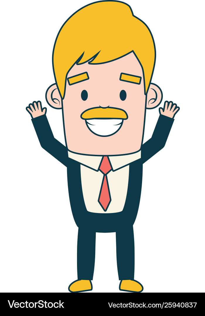 Smiling businessman character on white background Vector Image