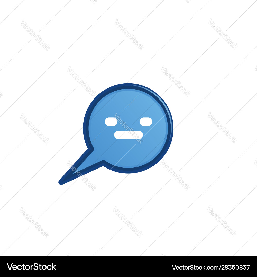 Squint smiley emoji emoticon in blue bubble speech