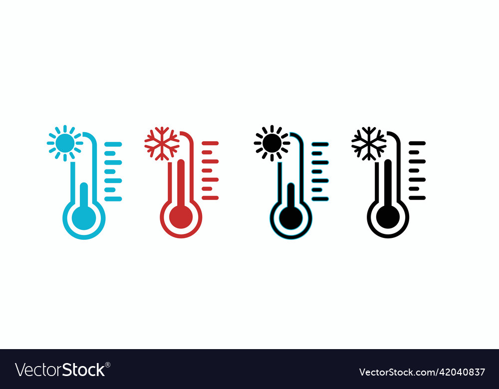 Thermometer icon set Royalty Free Vector Image