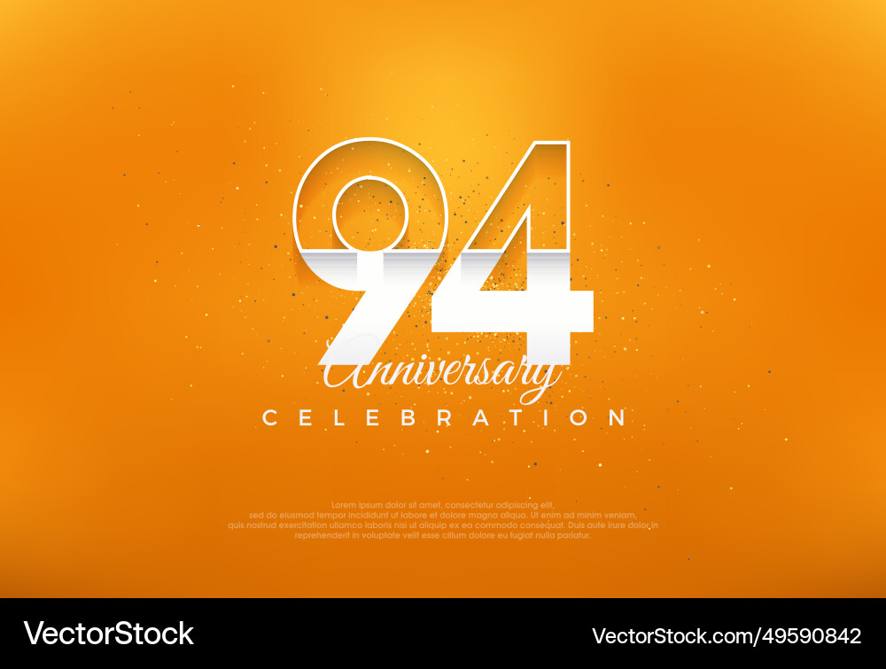 94th anniversary number with modern thin white Vector Image