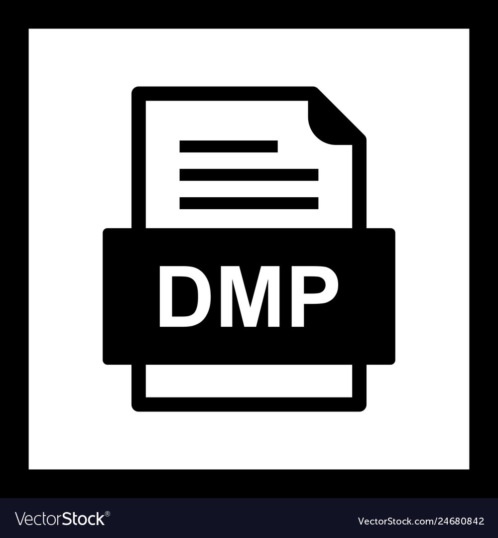 Dmp file document icon Royalty Free Vector Image