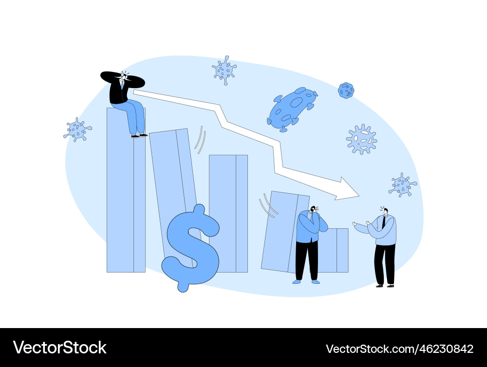 Financial crash negative covid19 impact Royalty Free Vector