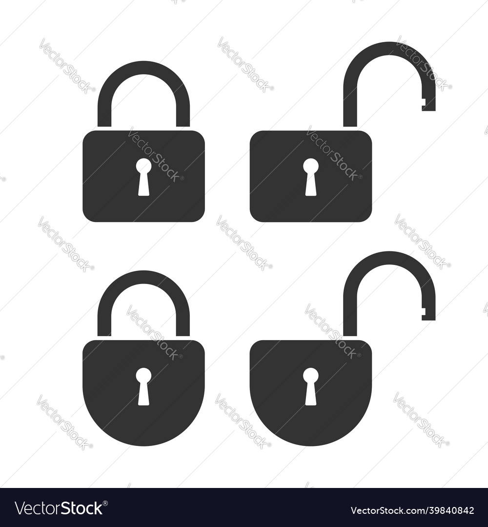 Four locks Royalty Free Vector Image - VectorStock