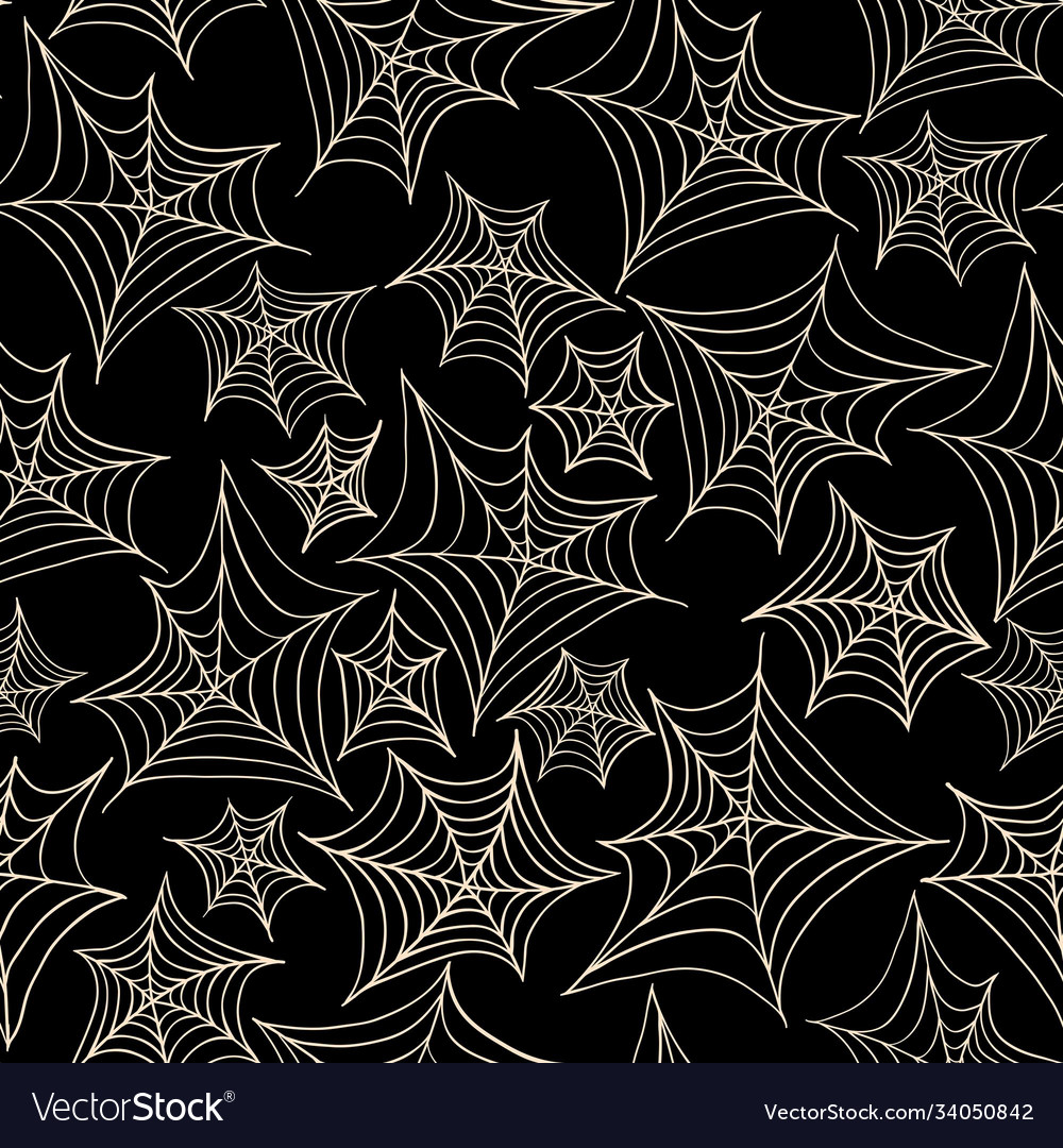 Halloween seamless pattern with spider web black Vector Image