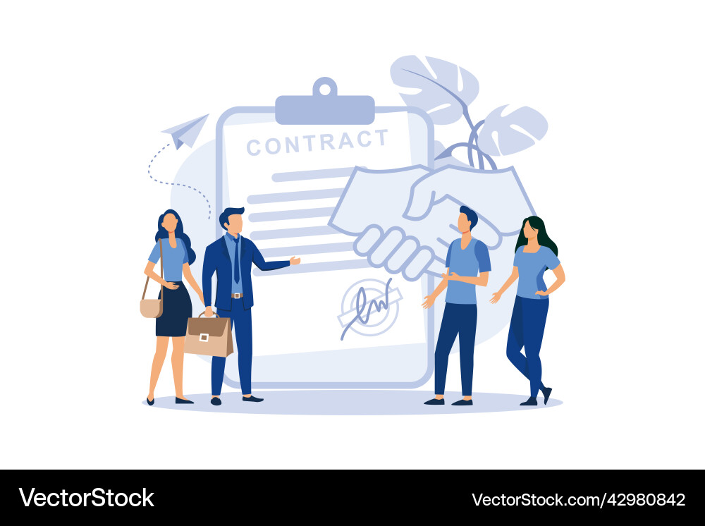 Handshake conclusion of a contract successful Vector Image