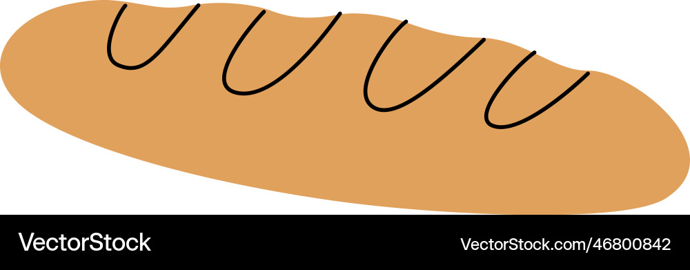 Long loaf bread icon bakery pastry products Vector Image