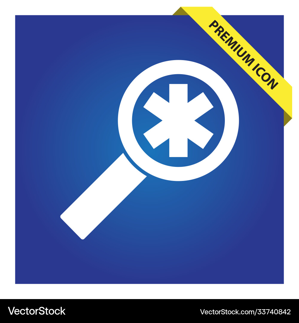 Medical search icon for web and mobile Royalty Free Vector