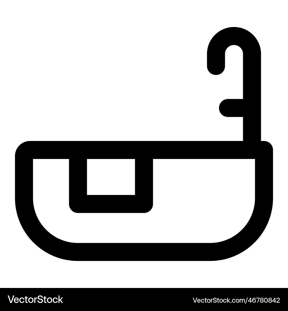 Modern bathtub with a long faucet Royalty Free Vector Image