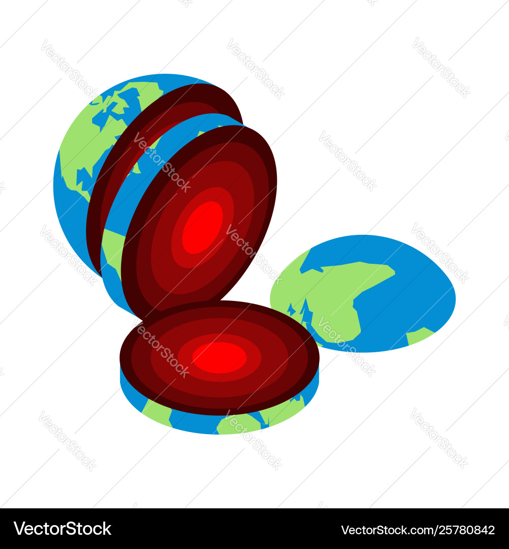 Slice earth core center planet structure of Vector Image