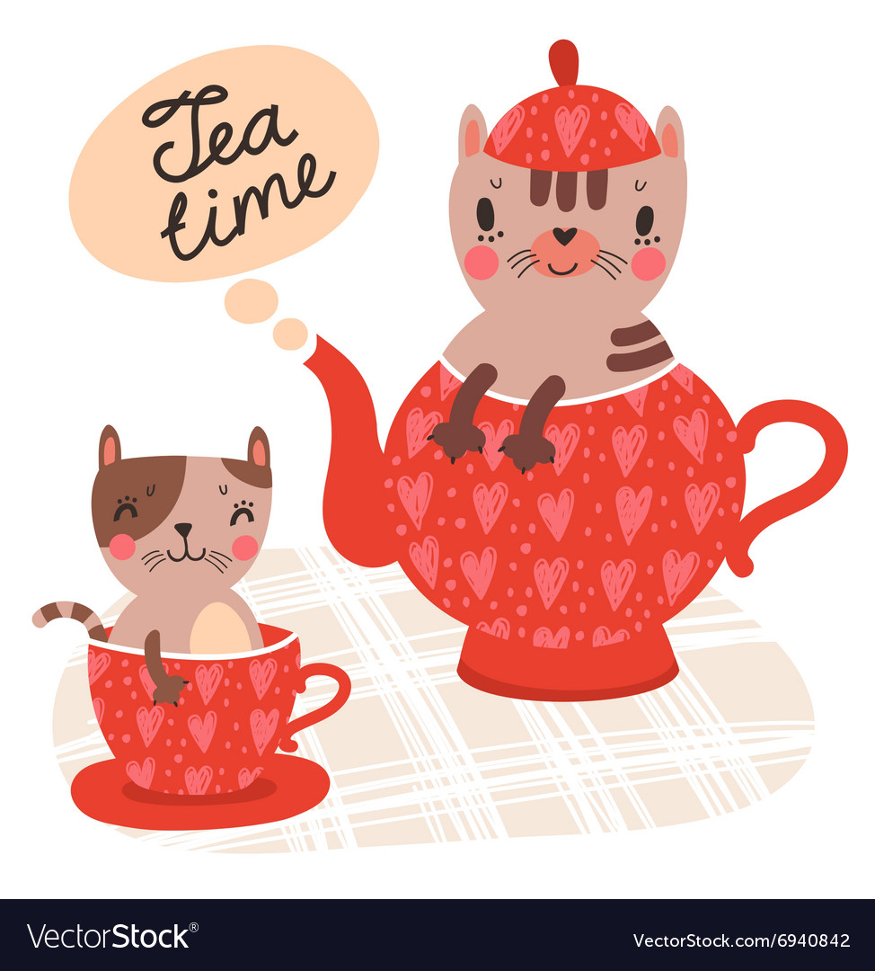 Tea time Royalty Free Vector Image - VectorStock