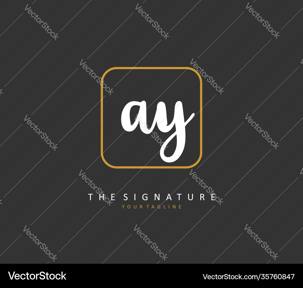 Ay initial letter handwriting and signature logo Vector Image