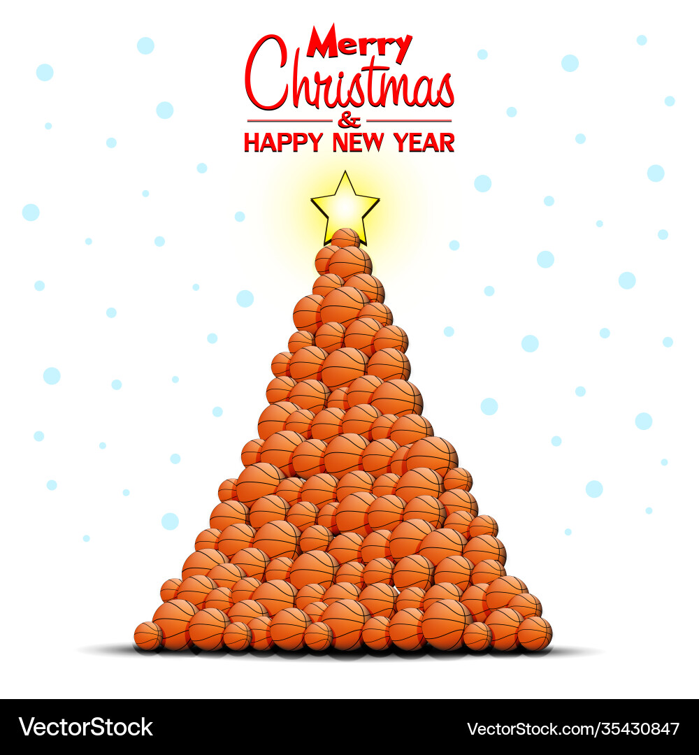 Christmas tree made basketball balls Royalty Free Vector
