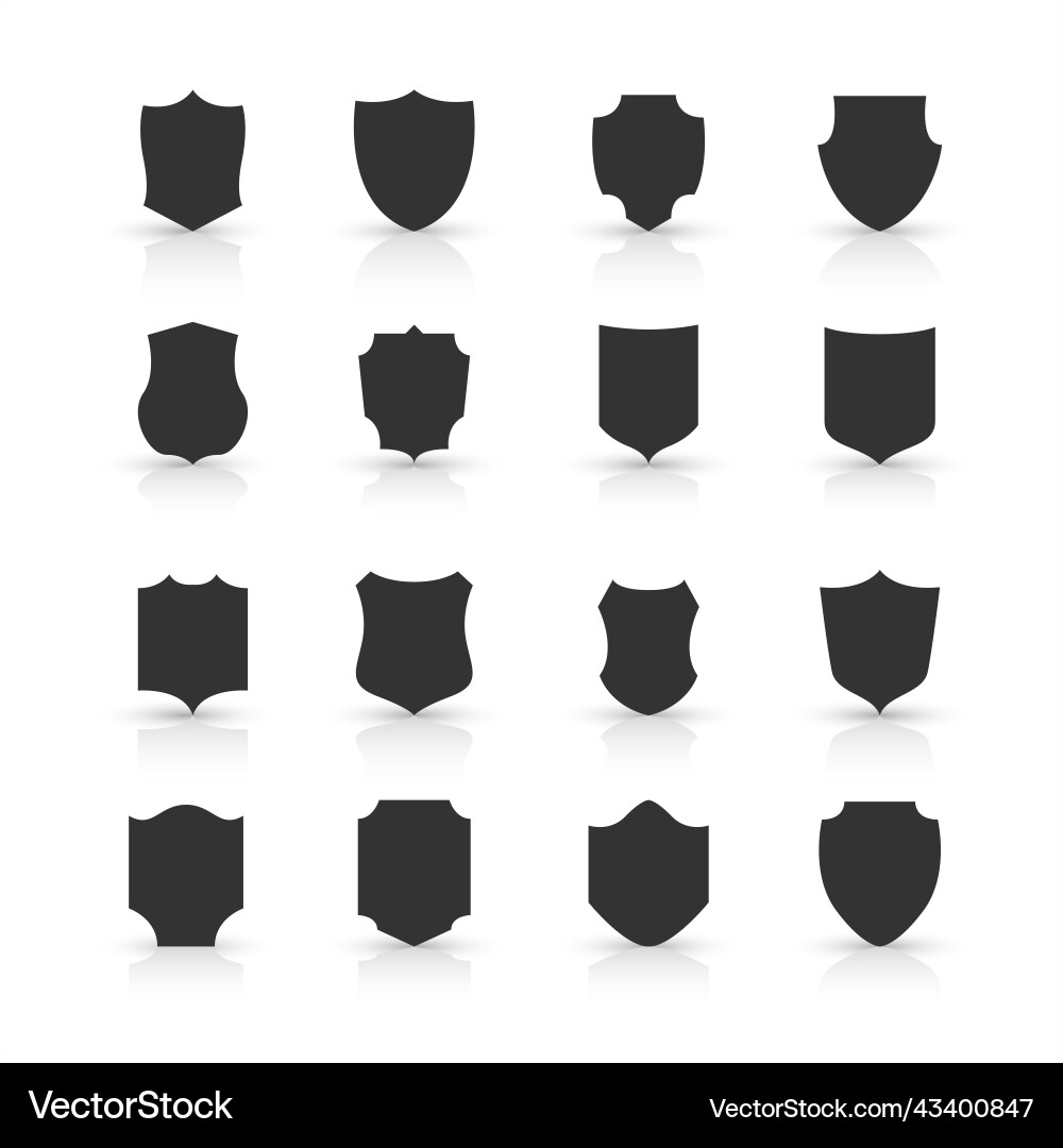 Collection of shield icon template isolated Vector Image