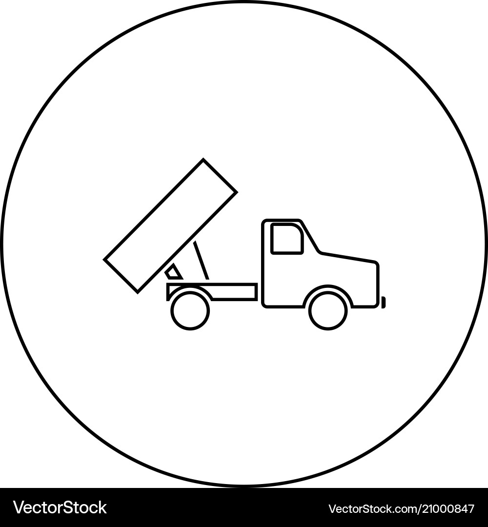 Dumper icon black color in circle Royalty Free Vector Image