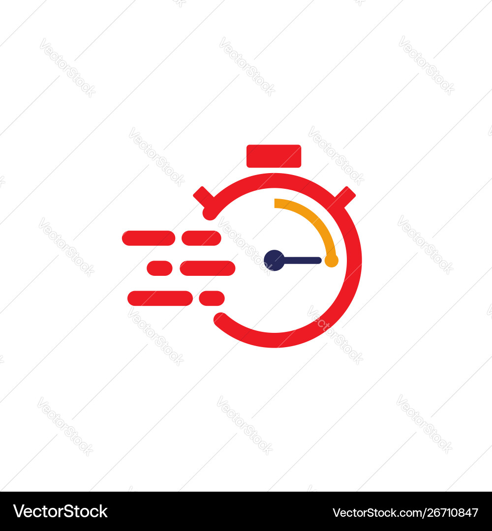 Fast time delivery icon stopwatch in motion Vector Image